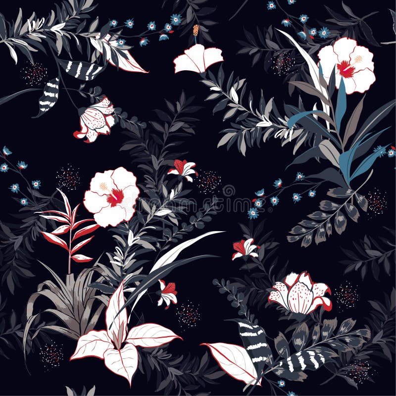 Tropical Floral Patterns Stock Illustrations – 15,850 Tropical Floral ...