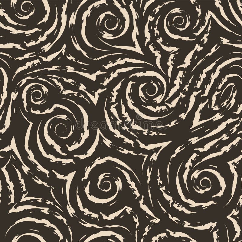 Vector Seamless Beige Texture in the Form of Spirals and Curls of Waves ...
