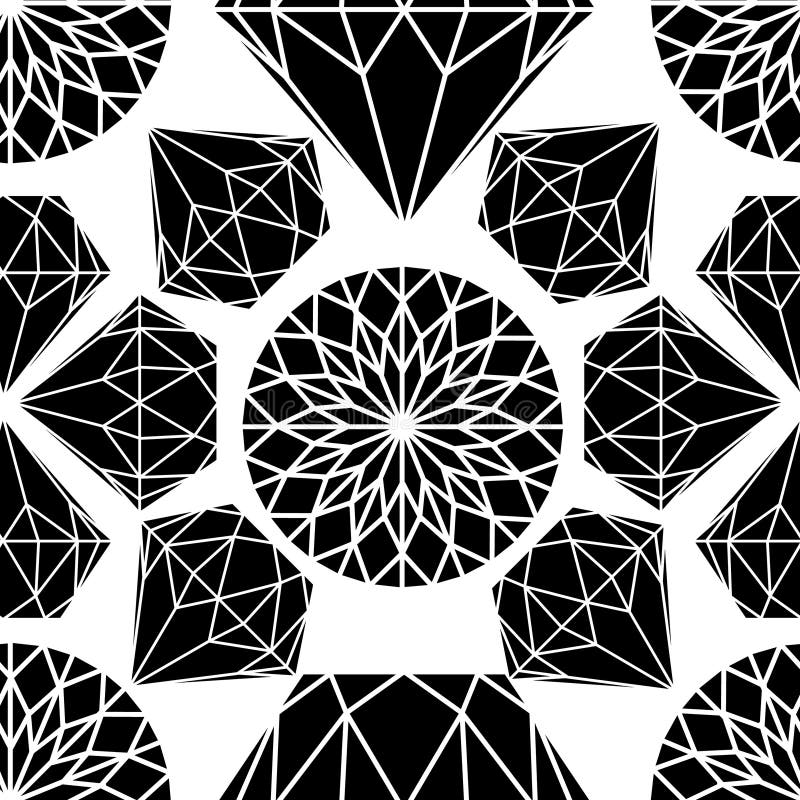 Vector Seamless Black Pattern from Diamonds Stock Vector - Illustration ...