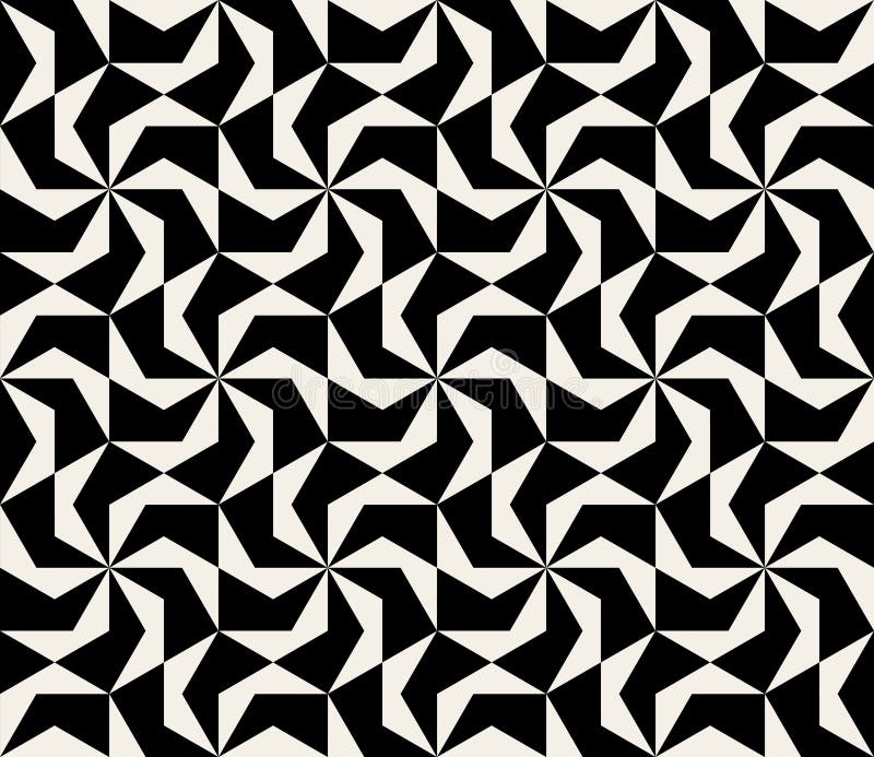 Vector Seamless Black and White Abstract Geometric Hexagonal Spiral ...