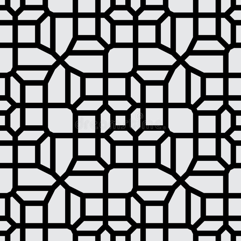 Vector Seamless Black and White Abstract Geometric Line Pavement ...