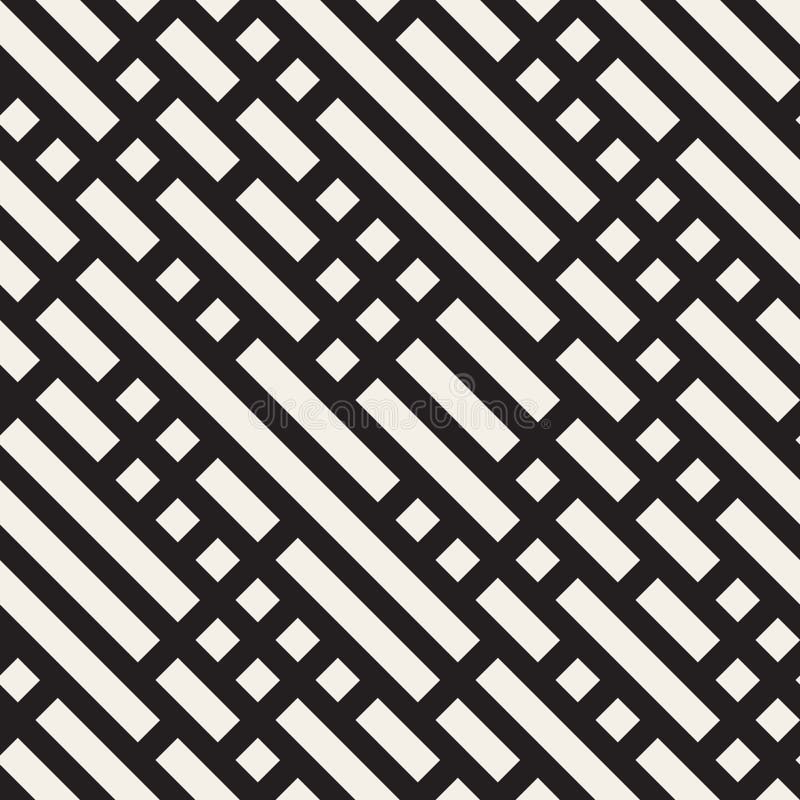 Vector Seamless Black and White Diagonal Rectangle Lines Pattern Stock ...