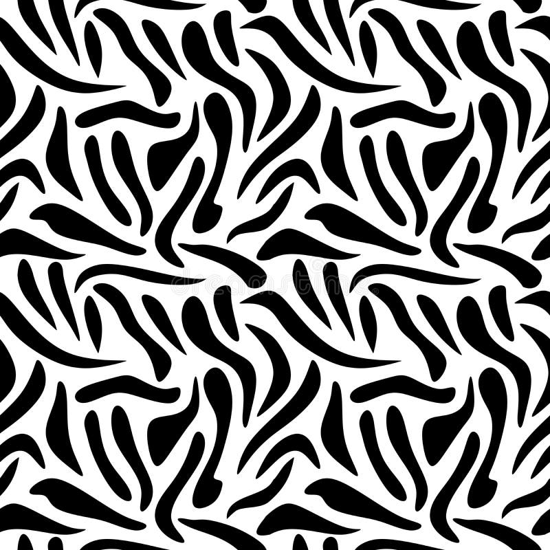 Vector Seamless Black and White Geometric Curve Line Pattern Background ...