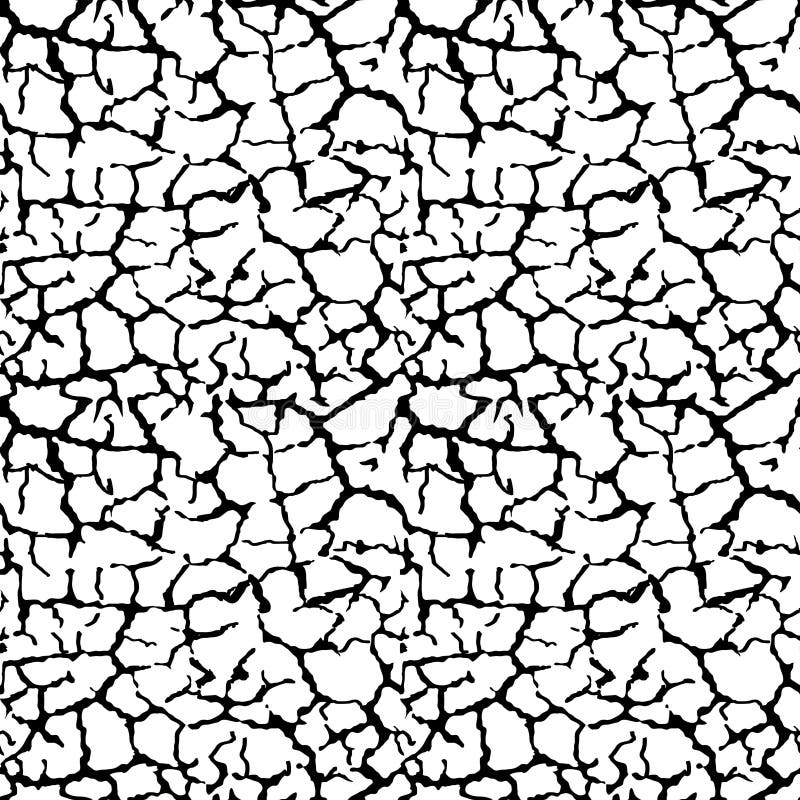 Vector Seamless Black and White Geometric Dry Soil Pattern Background ...