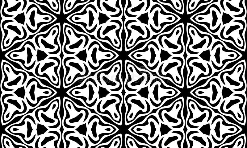 Vector Seamless Black and White Organic Rounded Jumble Maze Lines ...
