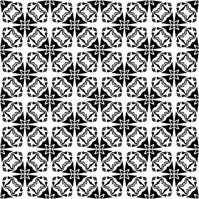 Vector Seamless Black and White Geometric Flower Pattern Background ... Vector Seamless Black and White Geometric Flower Pattern Background ...