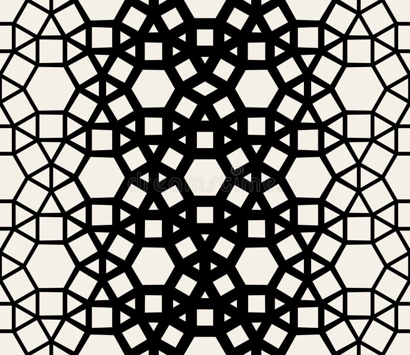Vector Seamless Black & White Geometric Lace Pattern Stock Vector ...