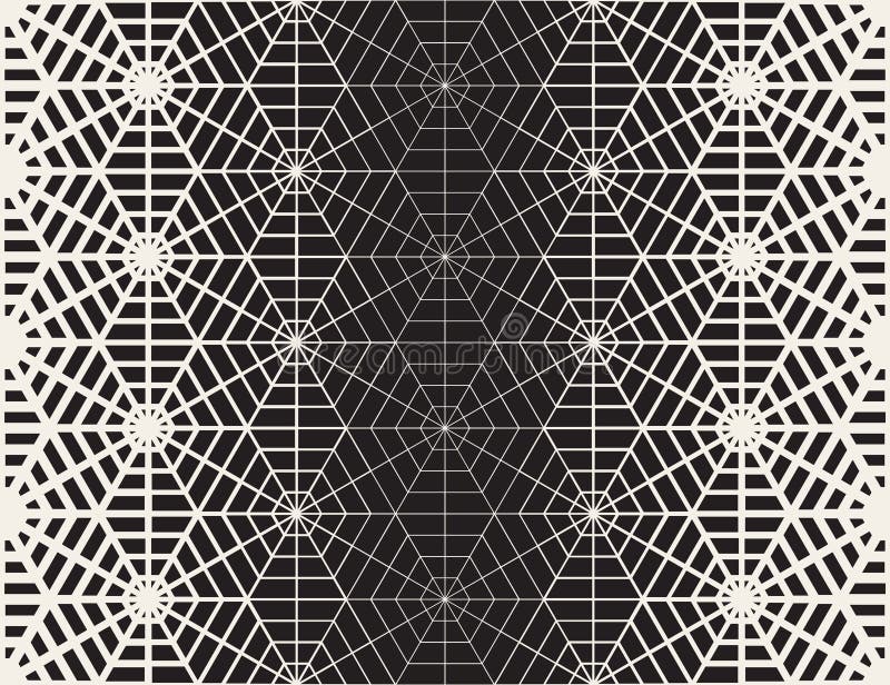 Vector Seamless Black and White Geometric Line Grid Spiderweb Shape ...