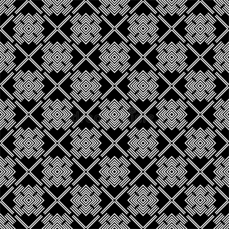 Vector Seamless Black and White Geometric Pattern Stock Vector ...