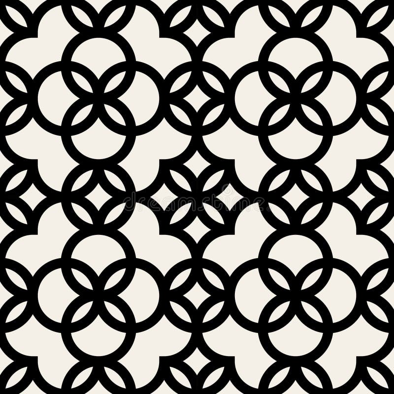 Vector Seamless Black and White Geometric Rounded Circle Pattern Stock ...