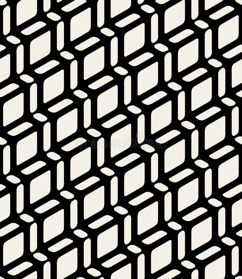 Vector Seamless Black and White Geometric Rounded Rectangle Diagonal ...