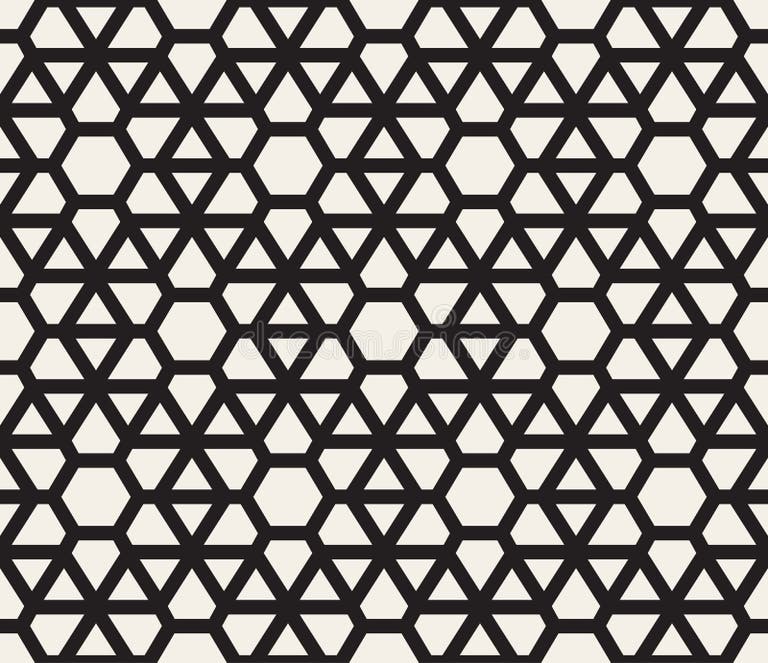 Vector Seamless Black and White Geometric Triangle Grid Pattern Stock ...