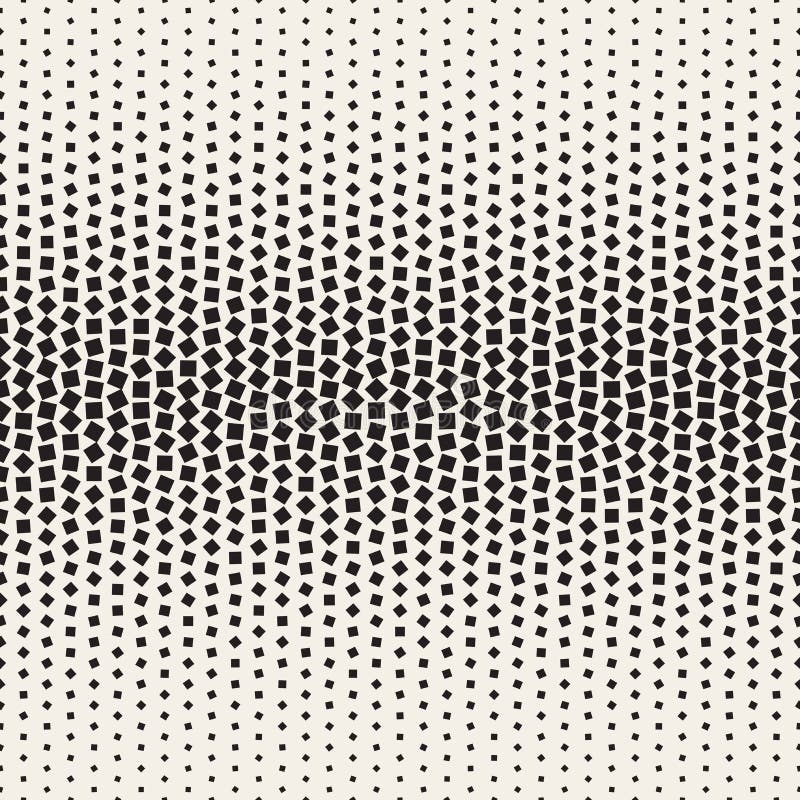 Vector Seamless Black and White Halftone Random Squares Pattern Stock ...