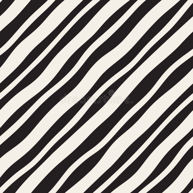 Vector Seamless Black and White Hand Drawn Diagonal Lines Pattern Stock ...