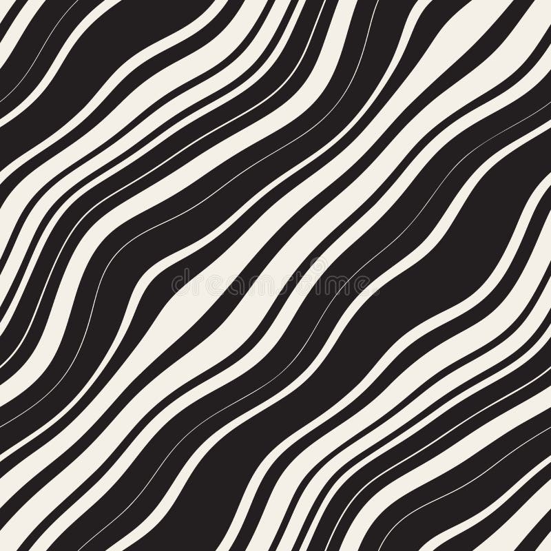 Vector Seamless Black and White Hand Drawn Diagonal Lines Pattern Stock ...