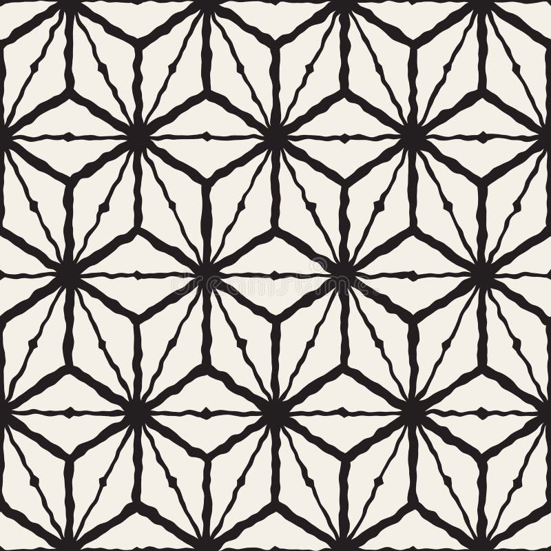 Vector Seamless Black and White Hand Painted Line Geometric Rhombus ... Vector Seamless Black and White Hand Painted Line Geometric Rhombus ...
