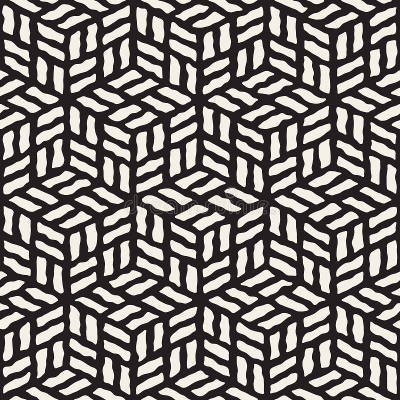 Vector Seamless Black and White Hand Painted Line Geometric Rhombus ... Vector Seamless Black and White Hand Painted Line Geometric Rhombus ...