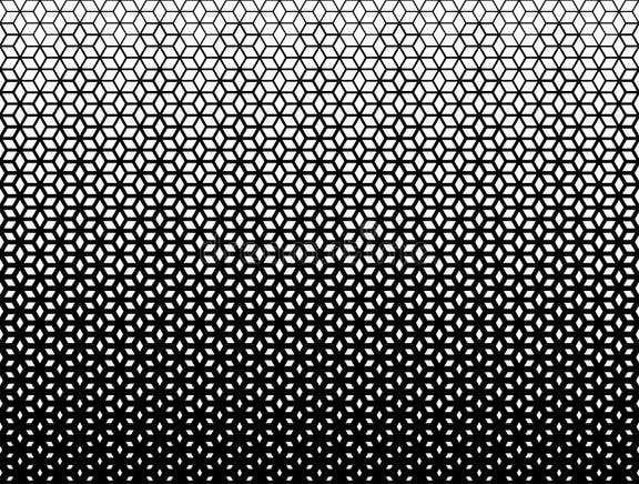 Vector Seamless Black and White Hexagon Triangle Split Lines Halftone ...