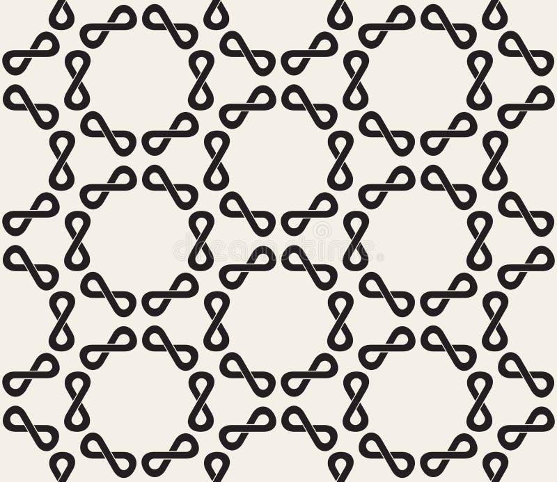 Vector Seamless Black and White Infinity Sign Rounded Pattern Stock ...