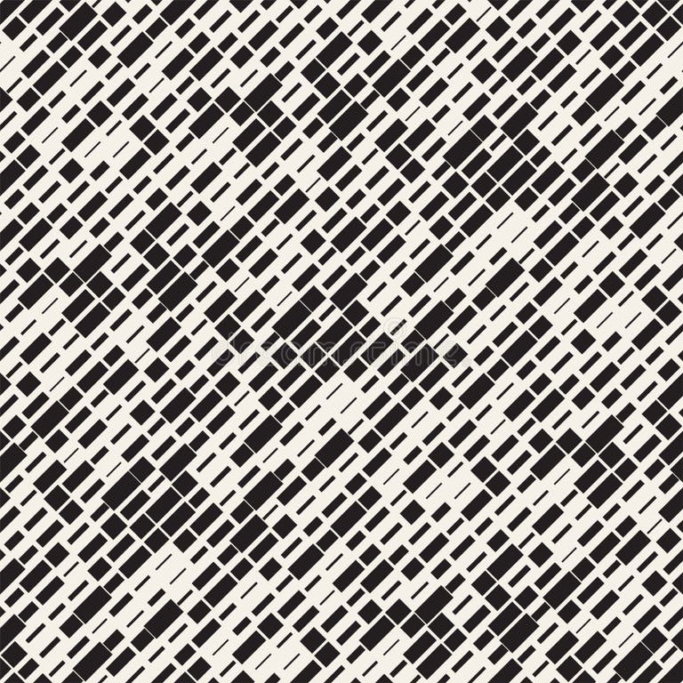 Vector Seamless Black and White Irregular Dash Rectangles Grid Pattern ...