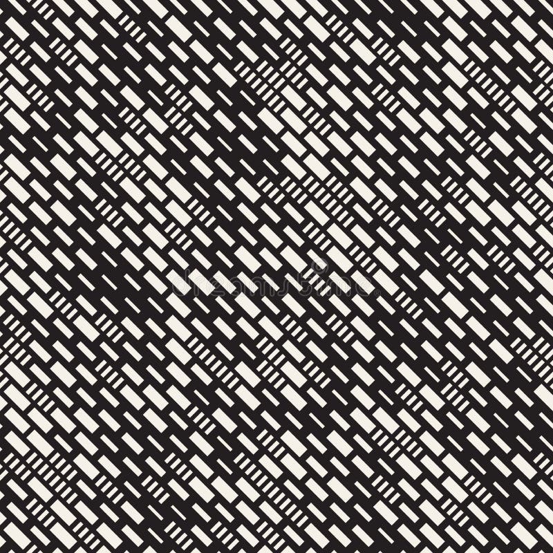 Vector Seamless Black and White Irregular Dash Rectangles Grid Pattern ...
