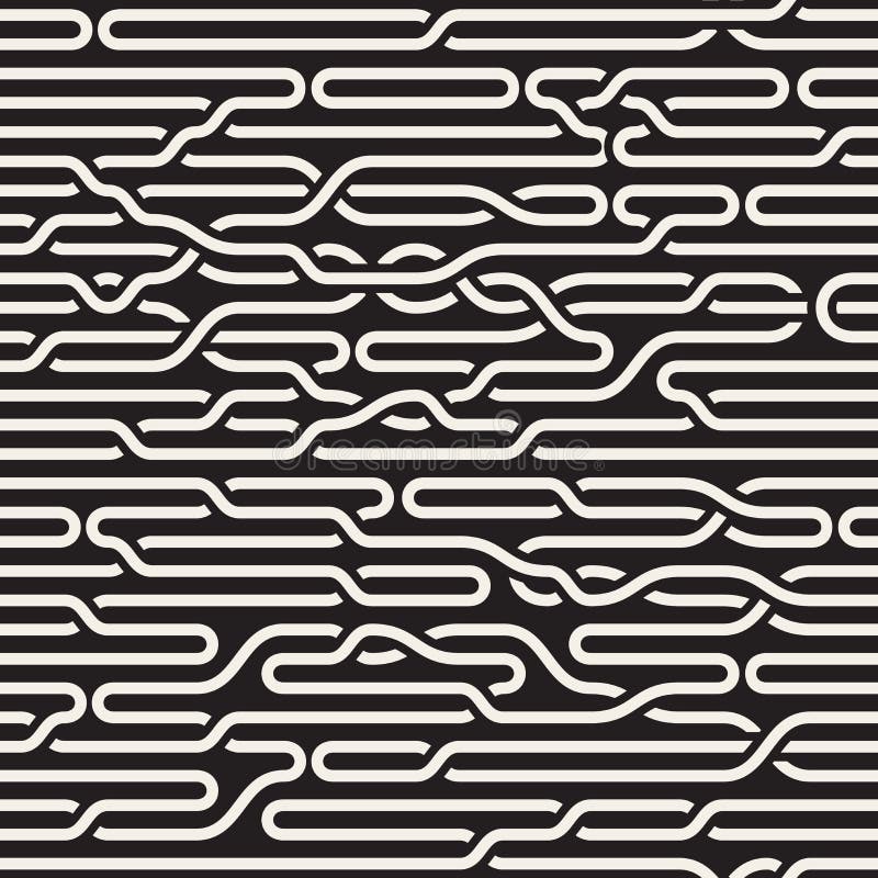 Vector Seamless Black and White Irregular Horizontal Braid Lines ...