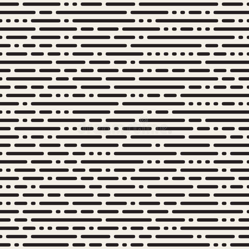 Vector Seamless Black and White Irregular Rounded Dash Lines Pattern ...