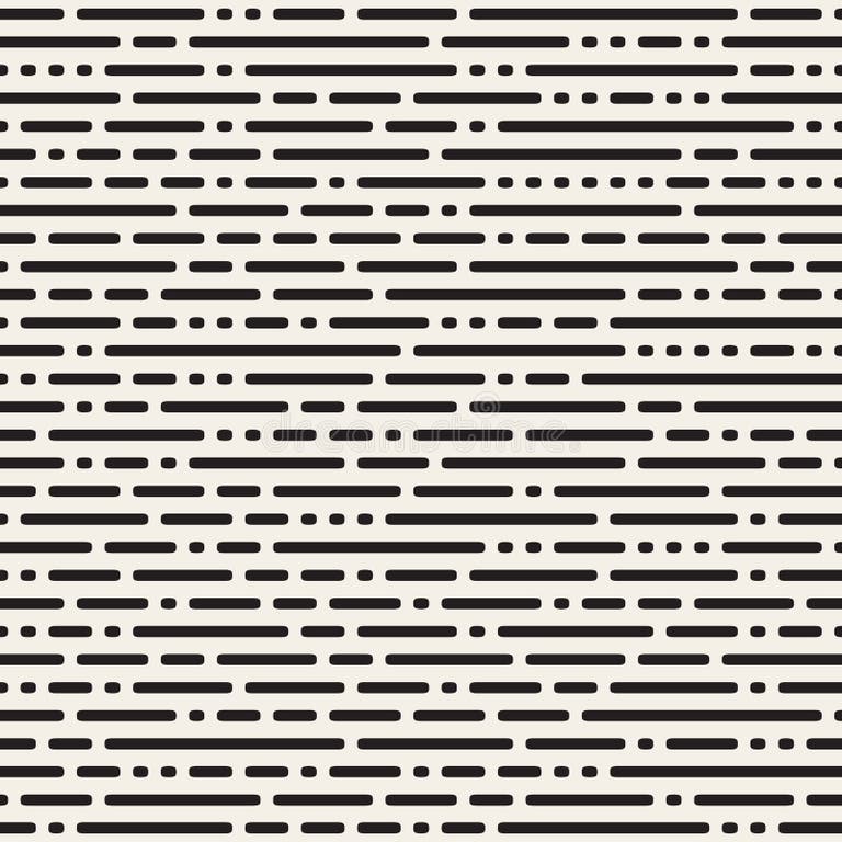 Vector Seamless Black and White Irregular Rounded Dash Lines Pattern ...