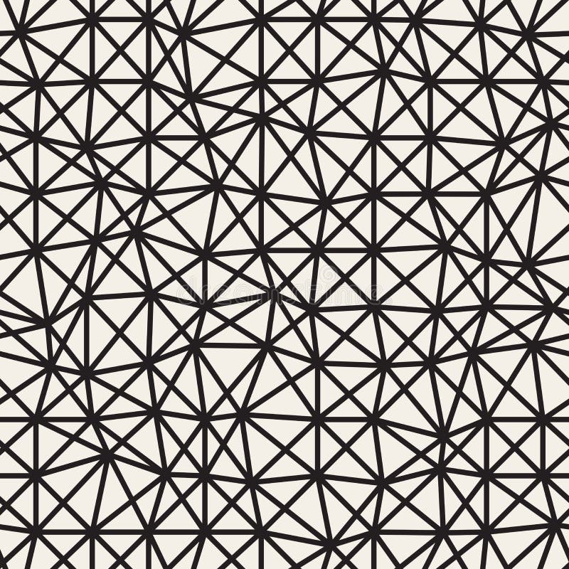 Vector Seamless Black and White Irregular Triangles Grid Pattern Stock ...