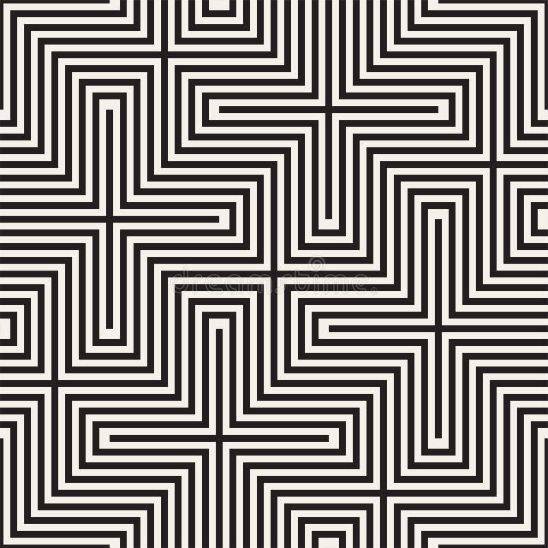 Vector Seamless Black and White Lines Pattern Abstract Background ...