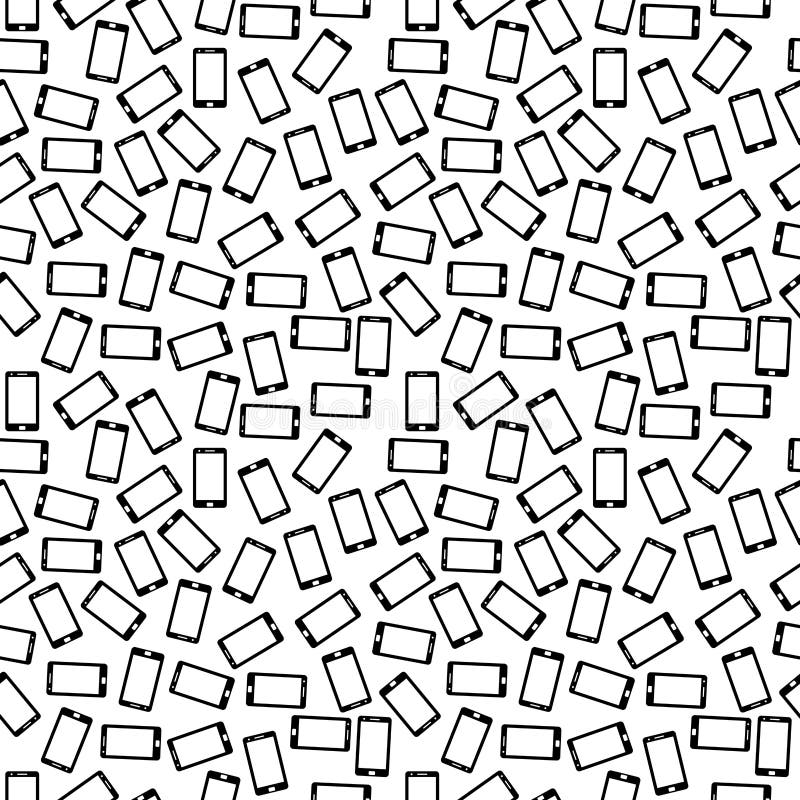 Vector Seamless Black and White Mobile Pattern Background Stock Vector ...