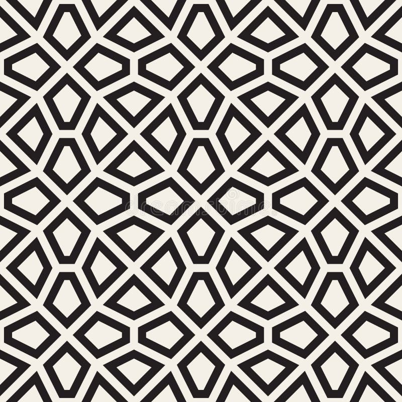 Vector Seamless Black and White Mosaic Lattice Pattern Stock Vector ...