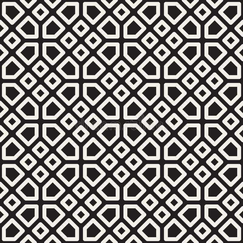 Vector Seamless Black and White Mosaic Lattice Pattern Stock Vector ...