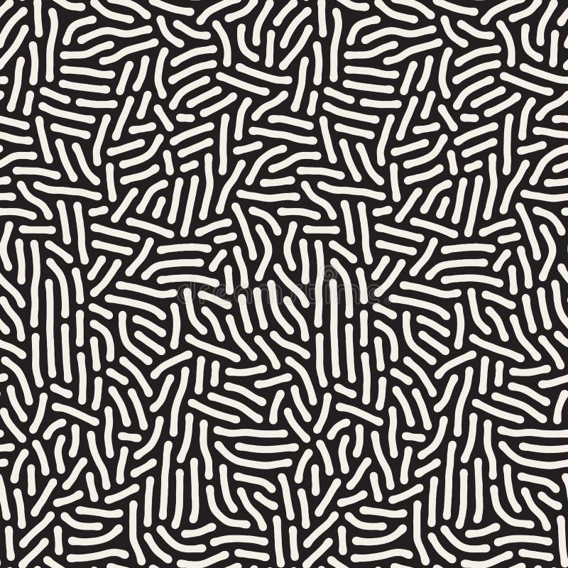 Vector Seamless Black and White Organic Lines Pattern Stock Vector ...