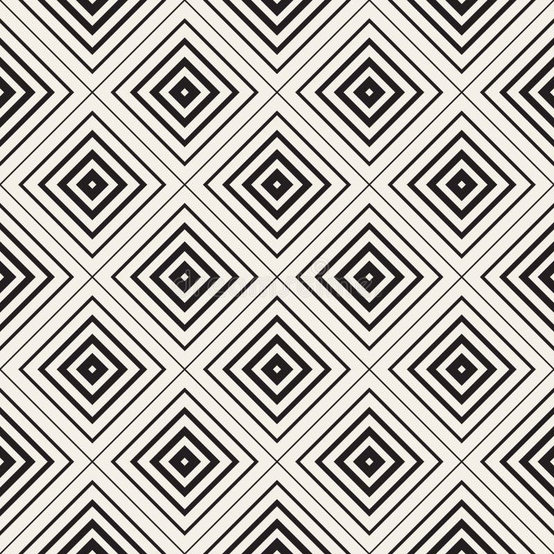 Vector Seamless Black and White Rhombus Tiling Pattern. Concentric ...