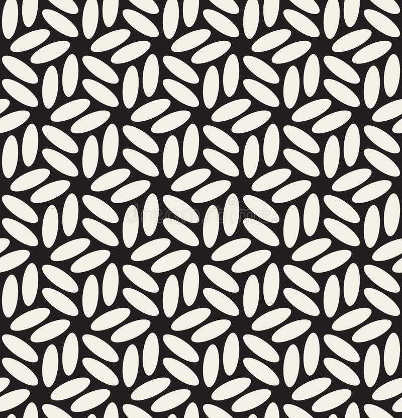 Vector Seamless Black and White Abstract Geometric Rounded Lace ...