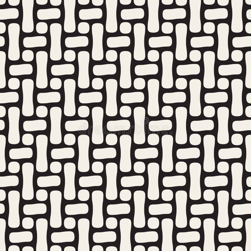 Vector Seamless Black and White Rounded Geometric Pattern Stock Vector ...