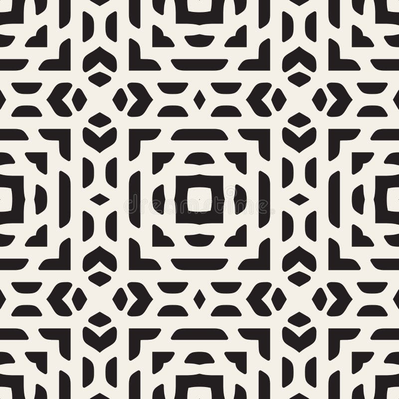 Vector Seamless Black and White Rounded Rectangles Ethnic Oriental ... Vector Seamless Black and White Rounded Rectangles Ethnic Oriental ...