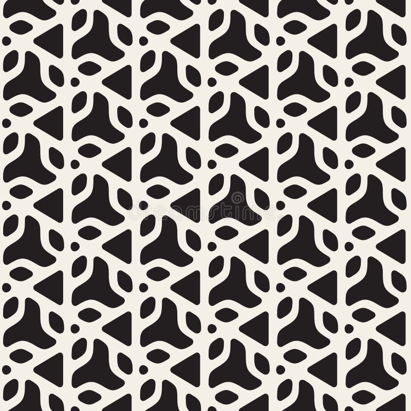Vector Seamless Black and White Rounded Triangle Shapes Pattern Stock ...