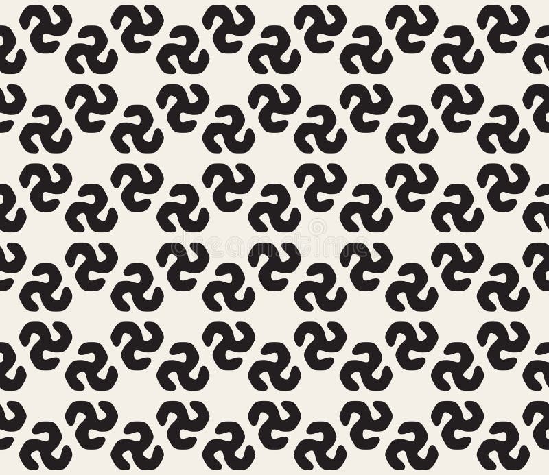 Vector Seamless Black and White Rounded Triangular Swirl Shape Pattern ...