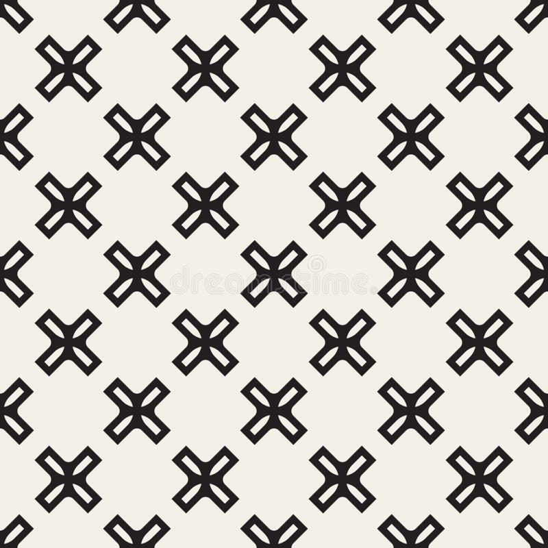 Vector Seamless Black and White Simple Cross Square Pattern Stock ...