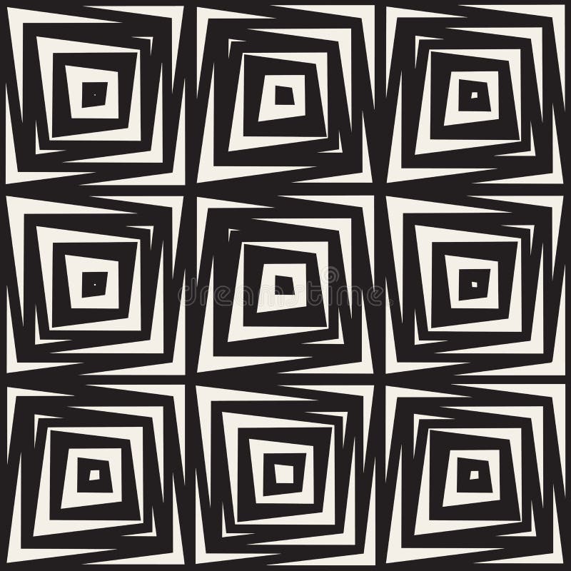 Vector Seamless Black and White Square Lines Pattern Stock Vector ...