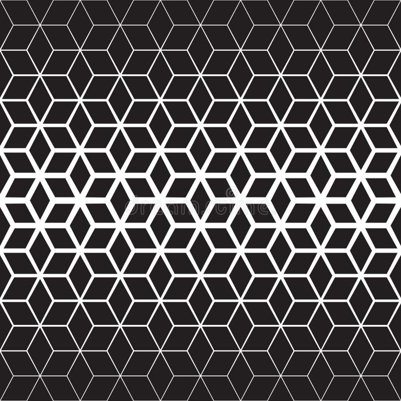 Vector Seamless Black and White Star Geometric Halftone Gradient Line ...