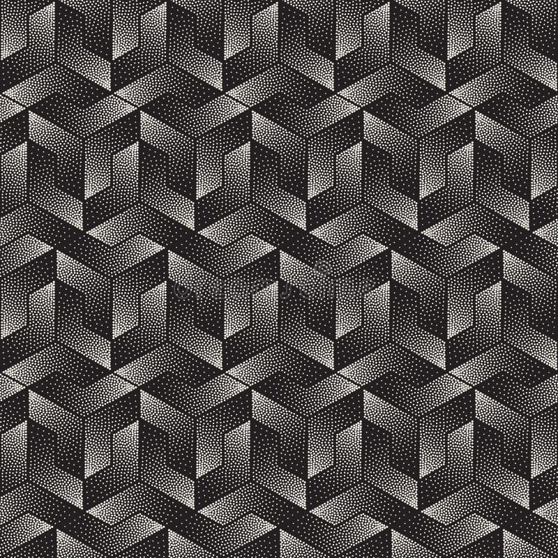 Vector Seamless Black and White Stippling Shapes Pattern Stock Vector ...