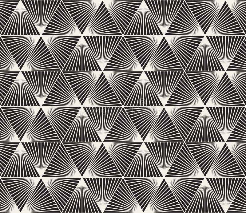Vector Seamless Black and White Triangle Lines Grid Pattern Stock ...
