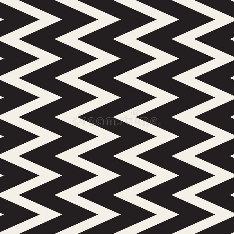 Vector Seamless Black and White ZigZag Lines Geometric Pattern Stock ...