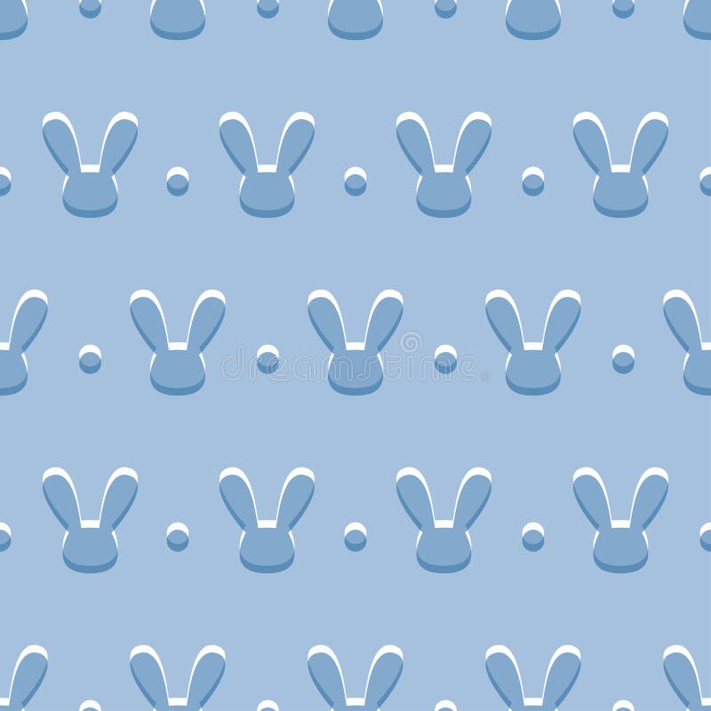 Vector Seamless Blue Background with Rabbits Stock Vector ...