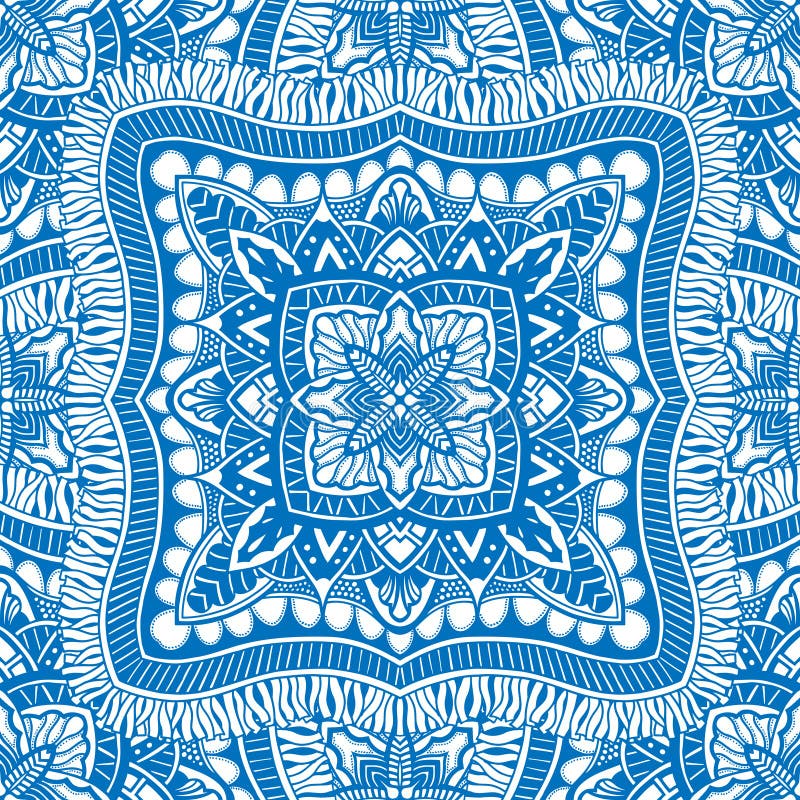 Vector Seamless Blue Pattern Stock Vector - Illustration of lace ...