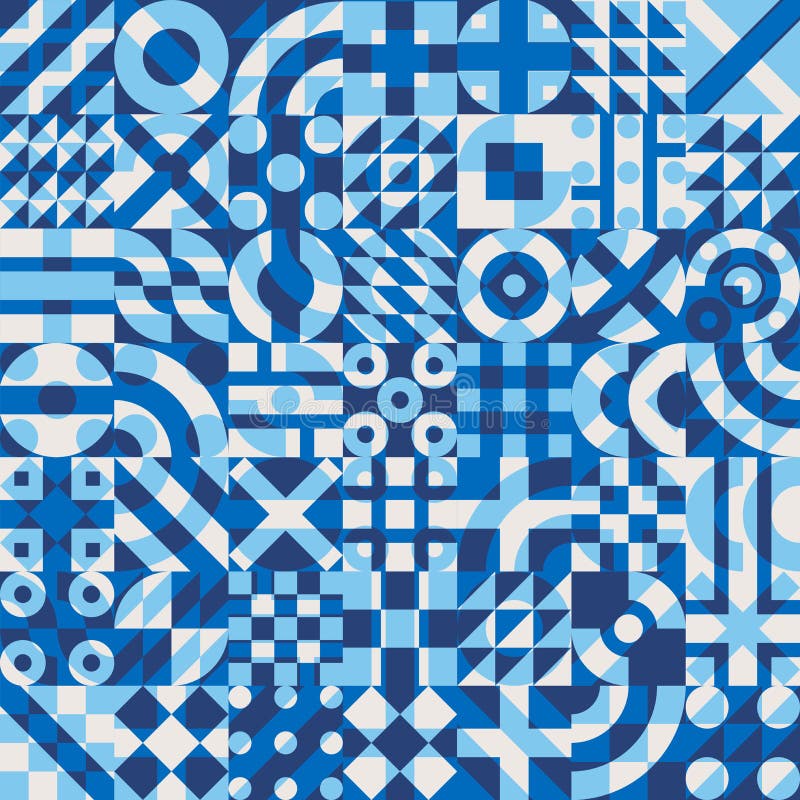 Vector Seamless Blue White Color Overlay Irregular Geometric Blocks ...