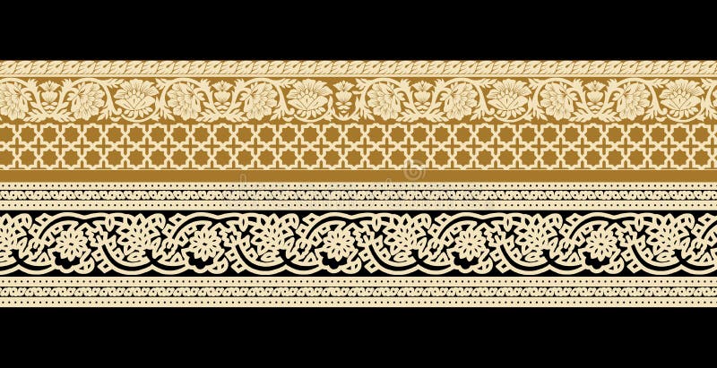 Vector Seamless Border with Decorative Ethnic Elements. Moroccan Style ...